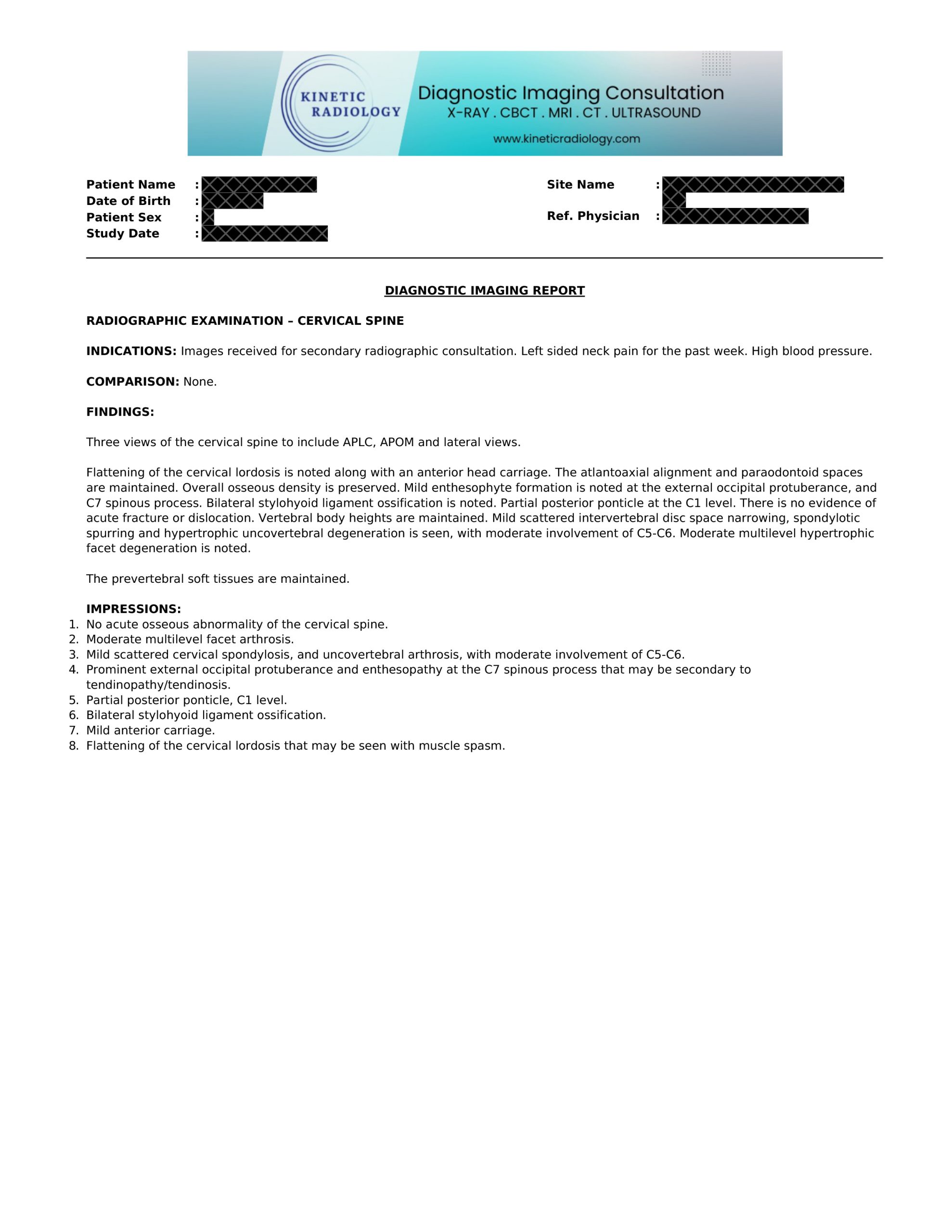 Sample Reports Download - Kinetic Radiology